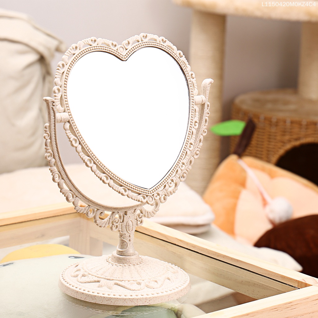 Mirrors Rotation Table Dressing Vanity Tabletop Make up Vintage Double ...