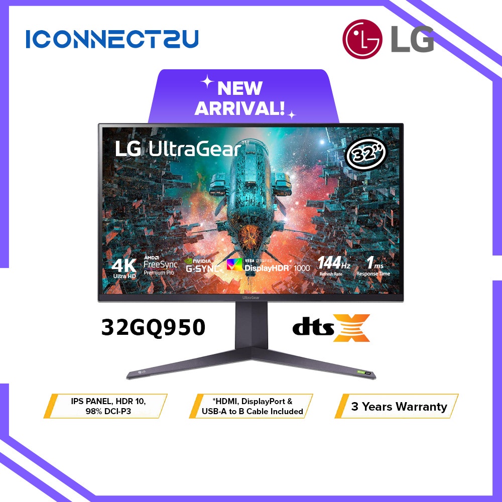 LG 32''32GQ950 UltraGear™ UHD 4K Nano IPS with ATW 1ms 144Hz HDR 1000 Monitor with G-SYNC ...