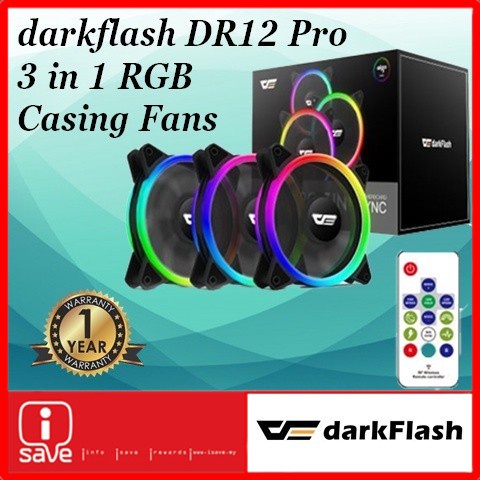 DARKFLASH DR12 Pro 3 in 1 RGB Casing Fans | Shopee Malaysia