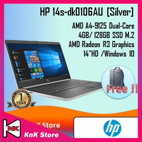 HP 14s-dk0106AU Working Laptops -Silver Color | AMD A4-9125 Dual-Core ...