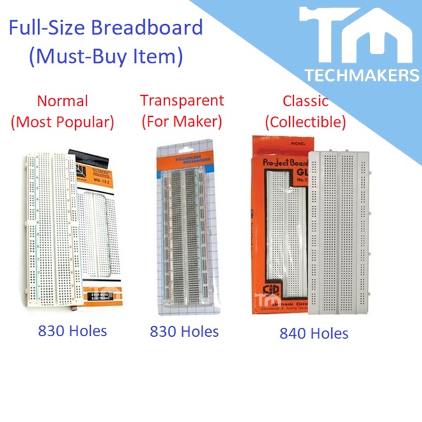 Full-Size Breadboard MB102 MB-102 830/840Hole Point Solderless Project ...