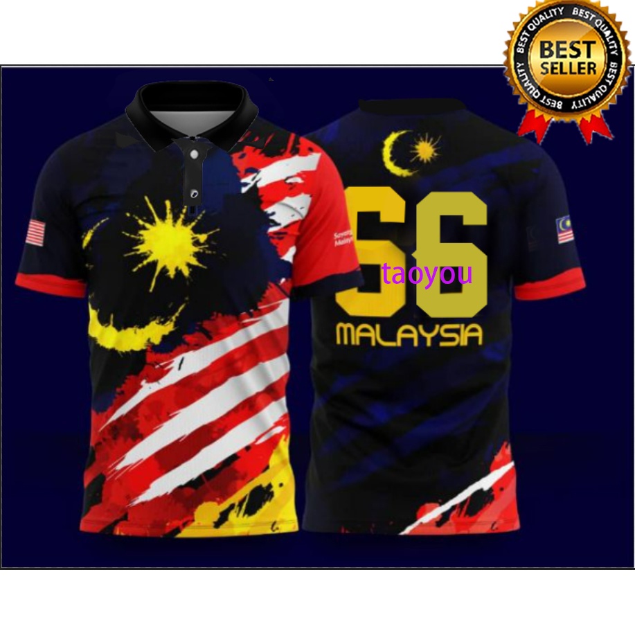 Jersey Malaysia MERDEKA 67 T-Shirt Long Sleeve/ Jersey Sukan/ POLO T ...