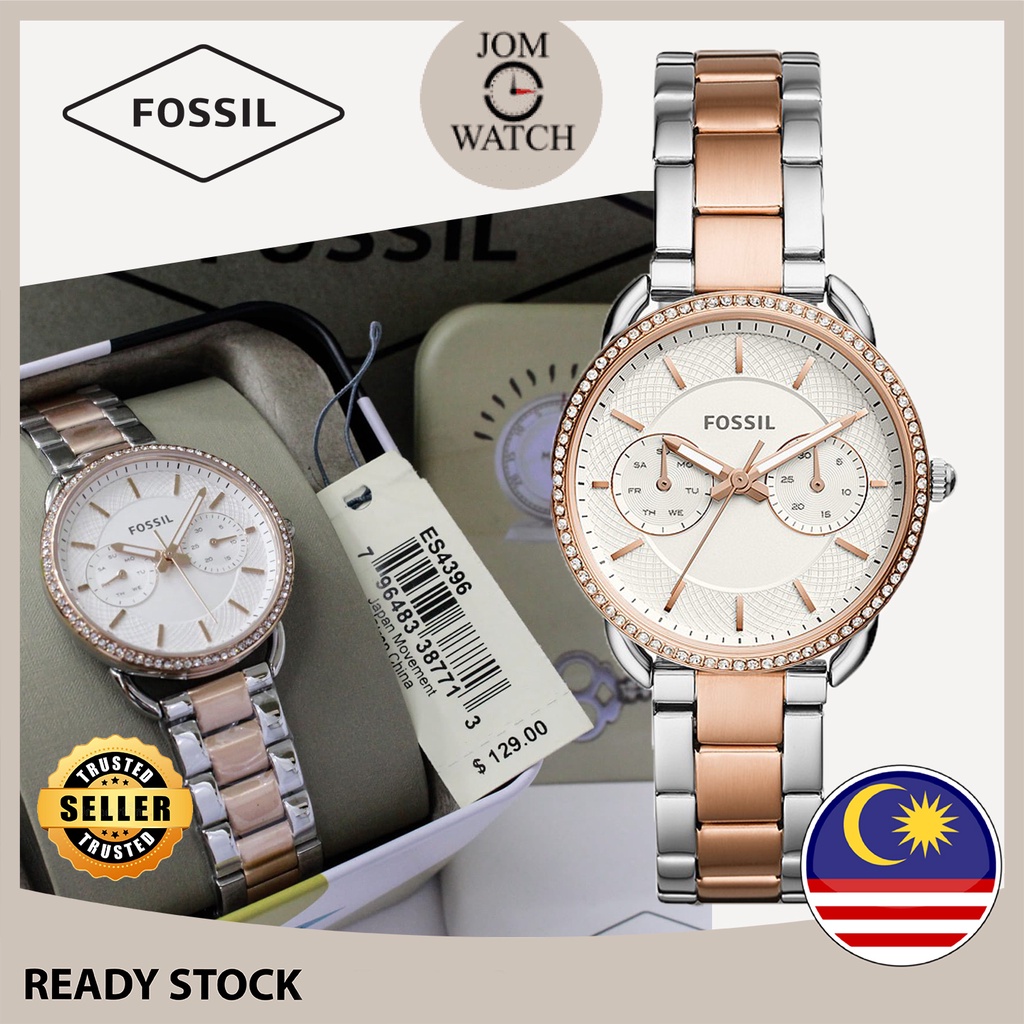[Authentic] Fossil Women Tailor White Dial Silver Stainless Steel Watch ...