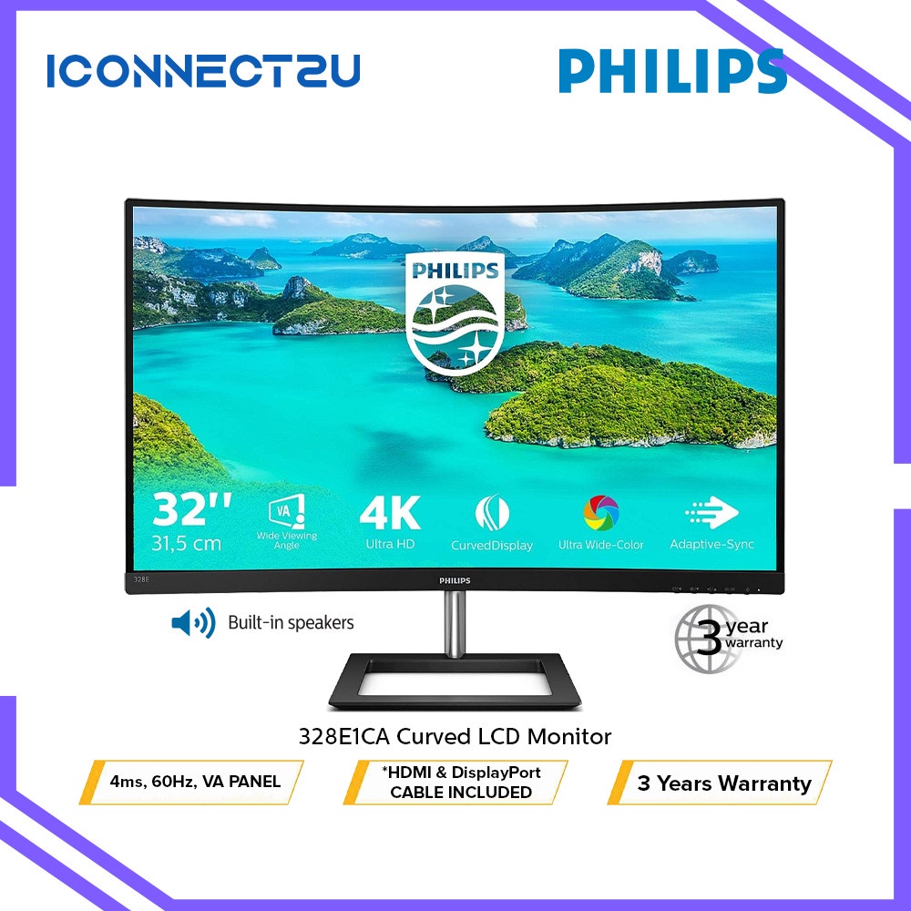 Philips 31.5" 328E1CA VA 4K UHD 60Hz 4ms Adaptive Sync Speaker Ultra ...