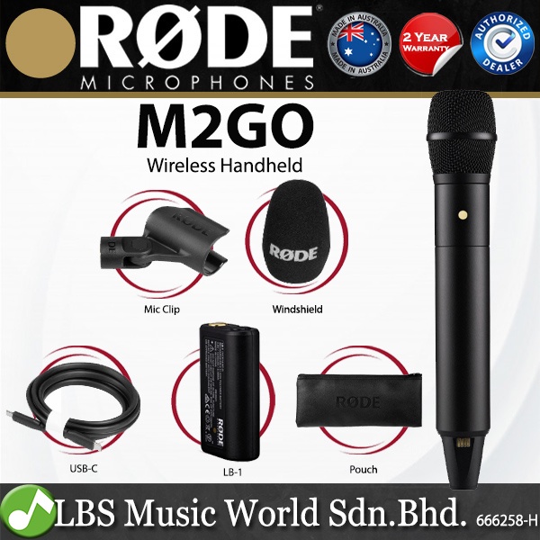Rode M2GO Wireless Handheld Condenser Microphones with Broadcast Mic ...