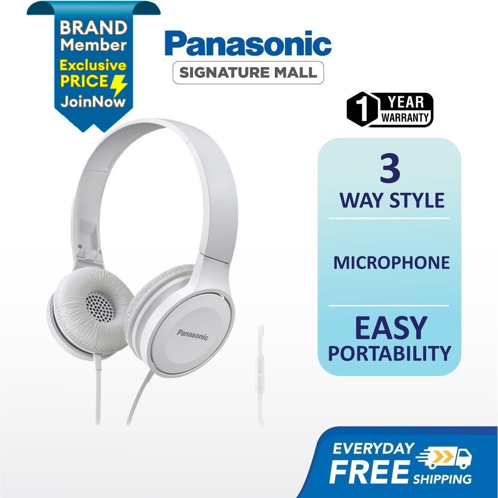 PANASONIC RP-HF100M HEADPHONE FOLDABLE WITH MIC RP-HF100MGCK (BLACK ...