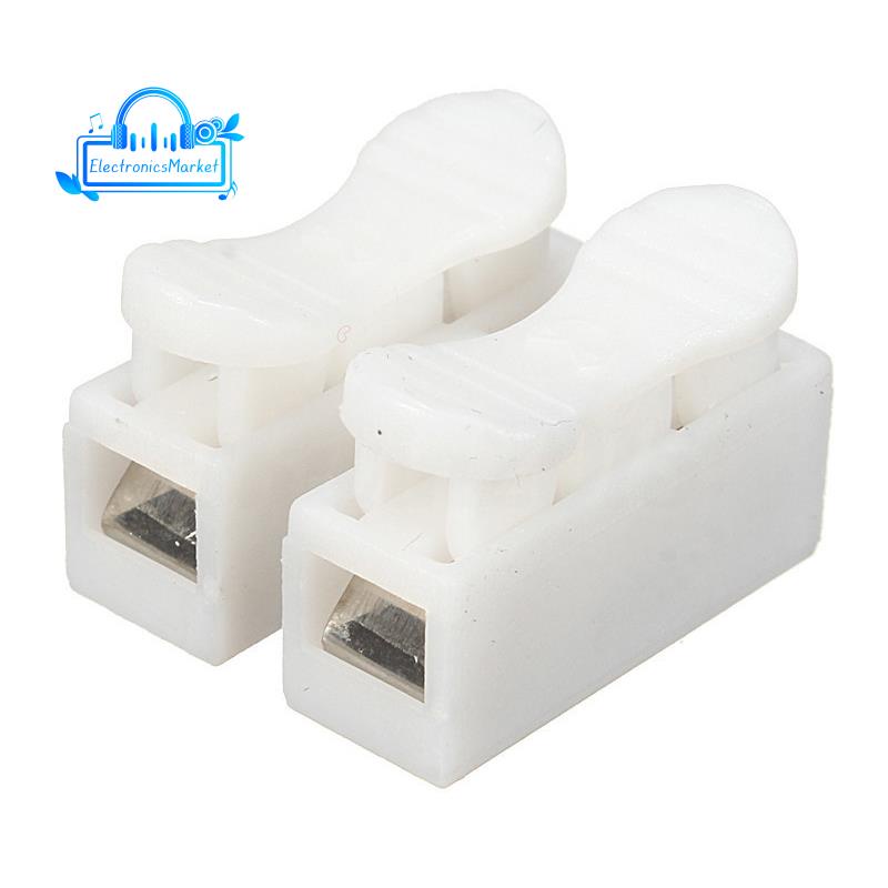 100Pcs Plastic 2 Pin Push Quick Cable Connector Wiring Terminal 10A ...