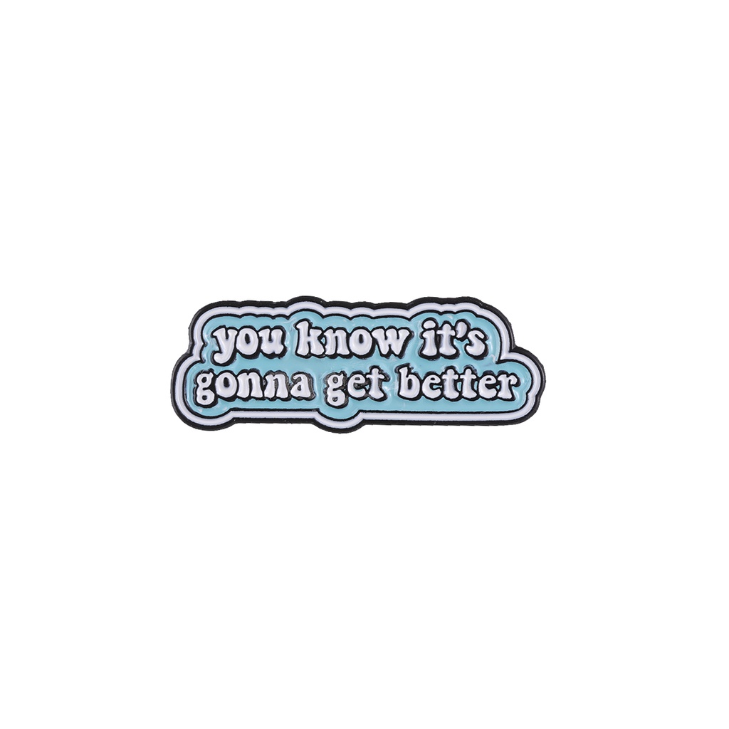 Funny Text Enamel Pins Cute Inspirational Text Brooch Badges Lapel Pin ...