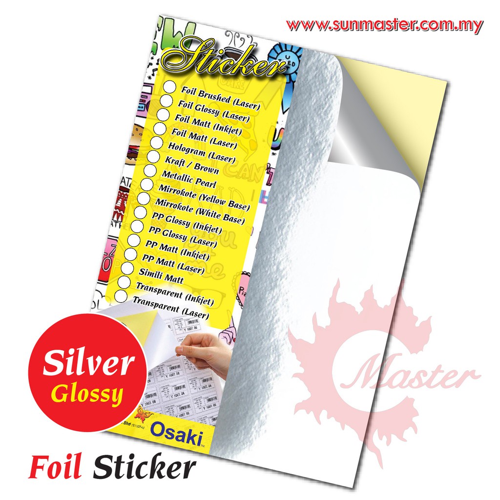 A4 Laser Sticker | Foil Sticker | Silver Sticker | Gold Sticker ...