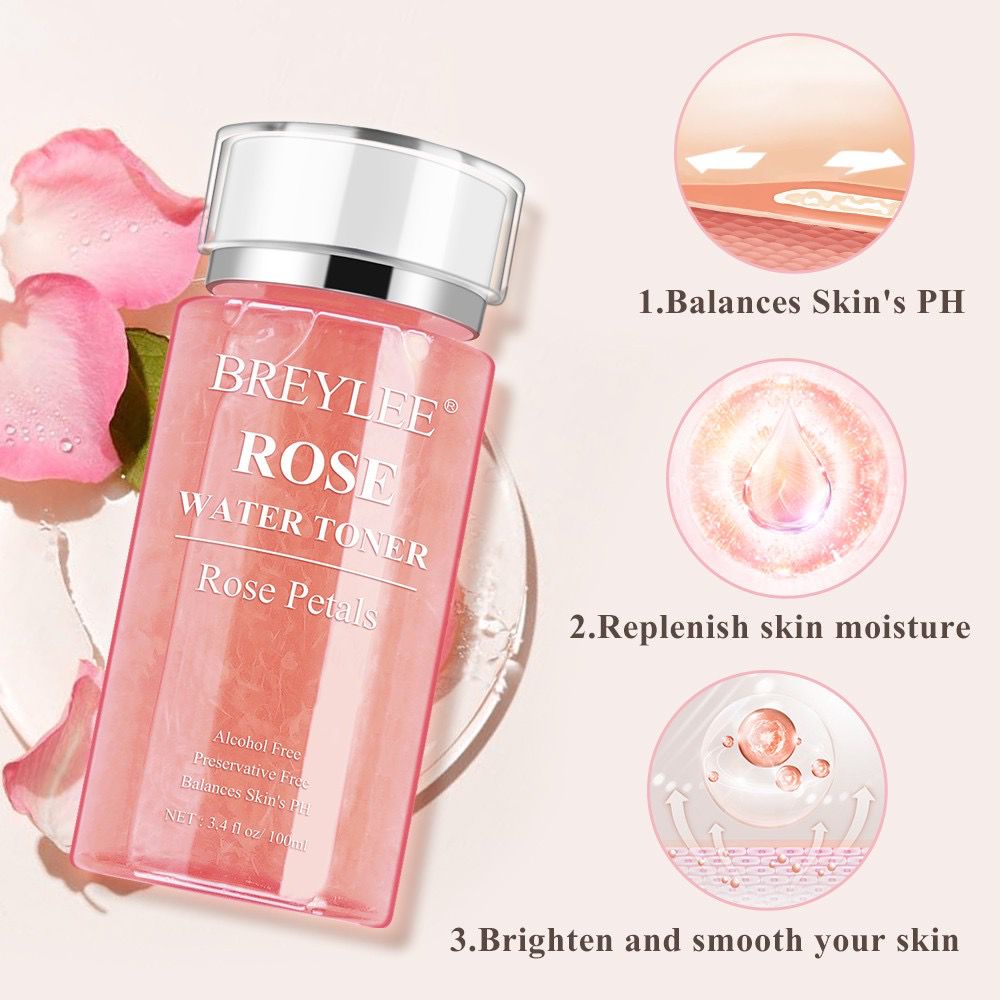 【BREYLEE】 Rose Water Toner with Rose Petals Hyaluronic Acid Moisturiser ...