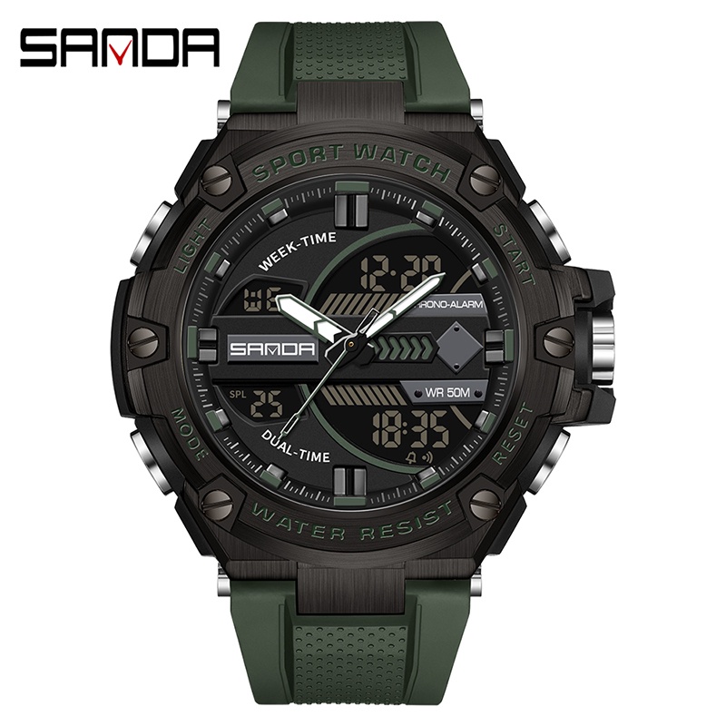 Sanda Military Luxury Multi Display Men's Electronic Quartz Waterproof Fall Arrest Sports Watch ...