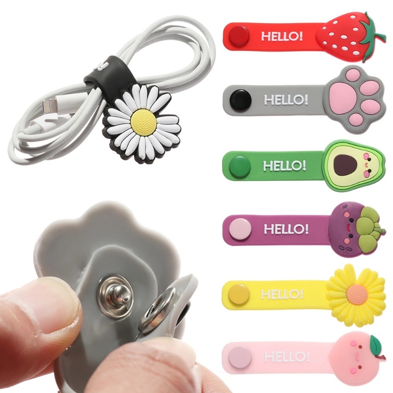 [Featured]Cartoon Cute Silicone Cable Winder Clip Multifunction Headset ...