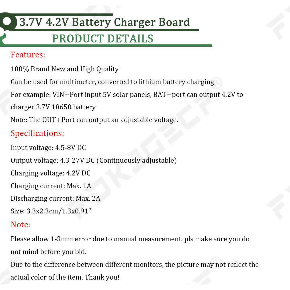 Lithium Li-ion 18650 3.7V 4.2V 9V 5V 2A Battery Charger Board ...