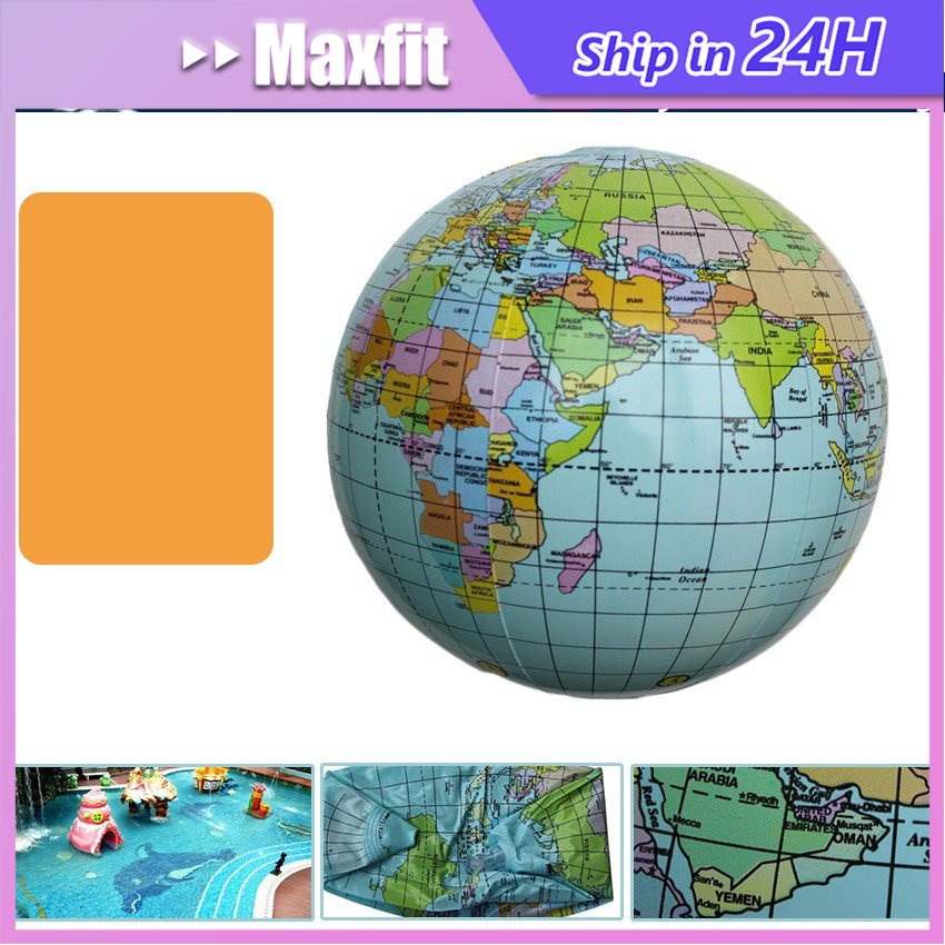 40cm Globe Inflatable World Ball Balloon World Earth Ocean Map Ball For ...