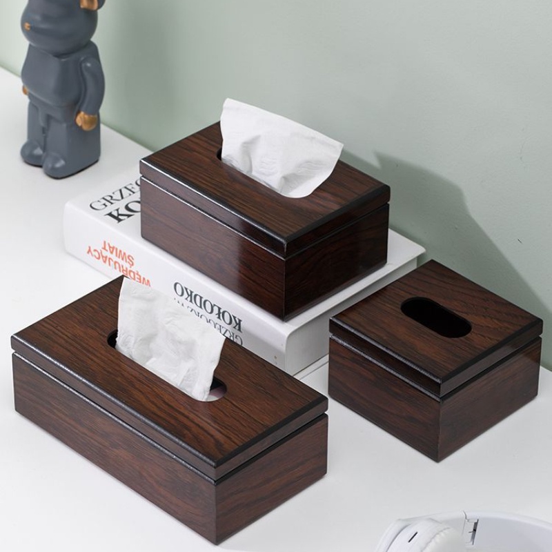 Imitation Walnut Wooden Tissue Box Tissue Holder Living Room Tissue ...
