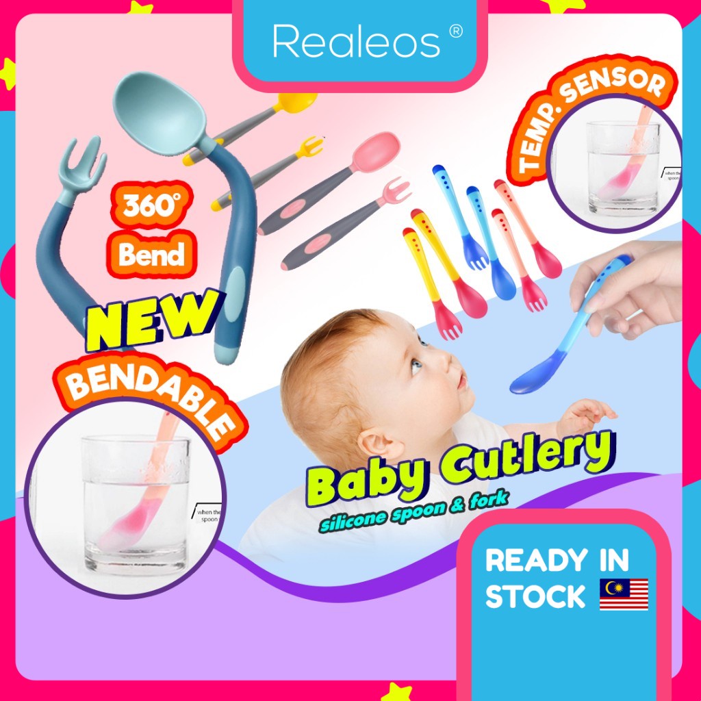 Realeos Silicone Newborn Kids Baby Soft Head Heat Sensing Temperature ...