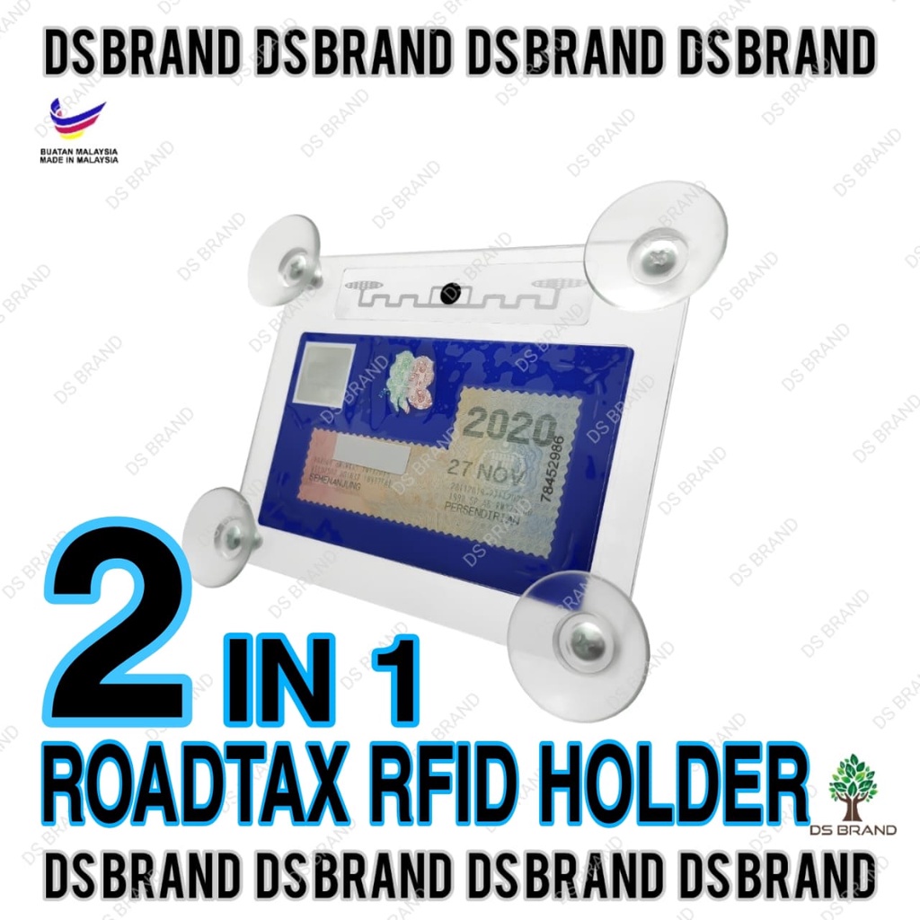 2 in 1 Car Roadtax / Puspakom + RFID Holder 4 Suction cups / 路税和RFID架 ...