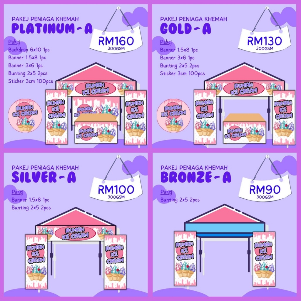PAKEJ LENGKAP BUNTING BANNER PENIAGA KHEMAH (STARTER PACK BANNER) MURAH ...