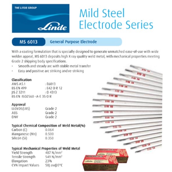Kobelco/Linde Welding Electrode MS6013 / Mild Steel Electrode ( 5KG per ...
