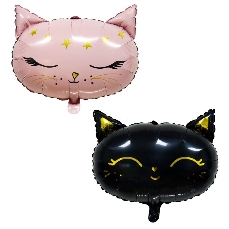 Cartoon Cat Shaped Aluminum Film Balloon 44X48cm Beauty Cat Head ...