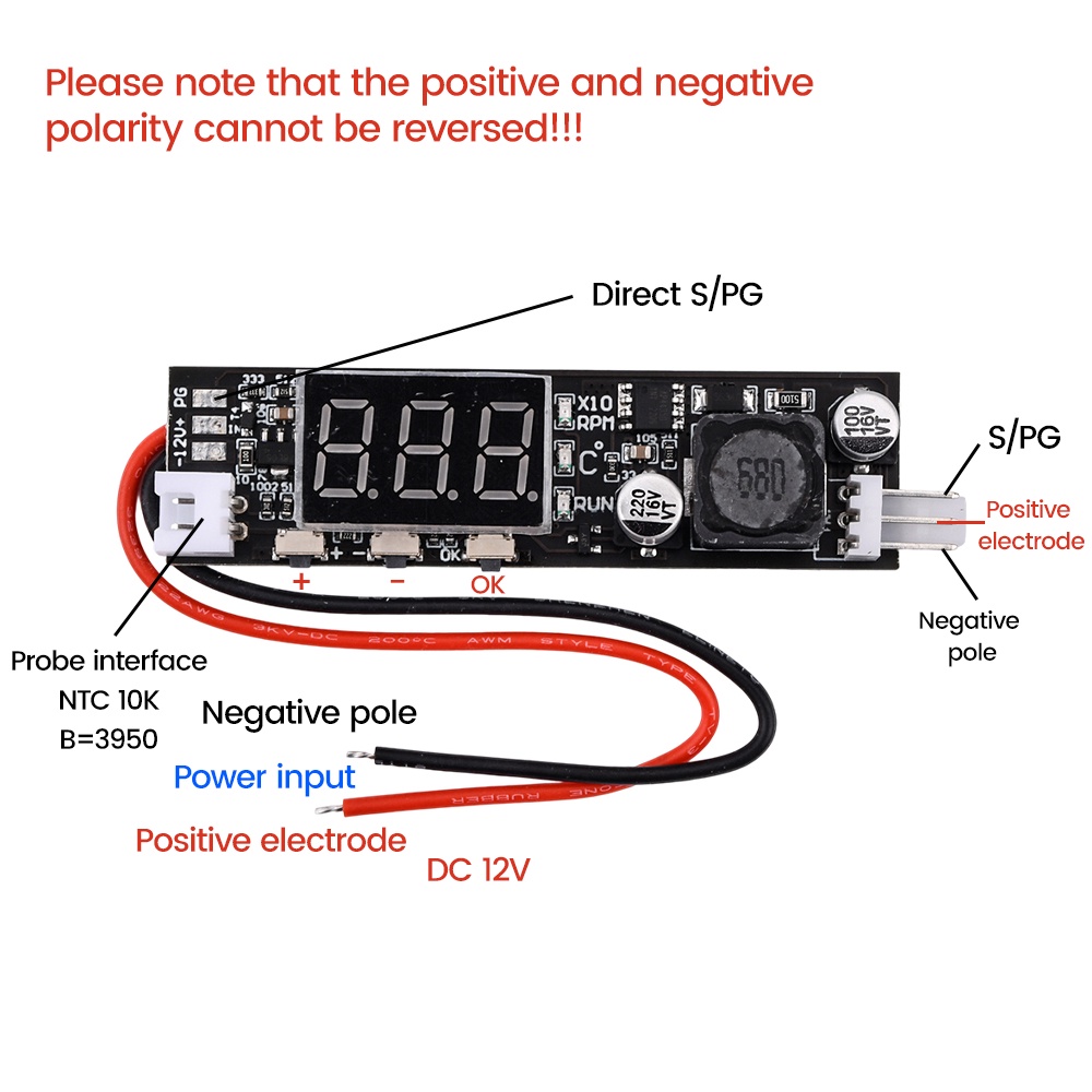 Driver Module DC 12V PWM 2-3 Wire Fan Temperature Controller Speed ...