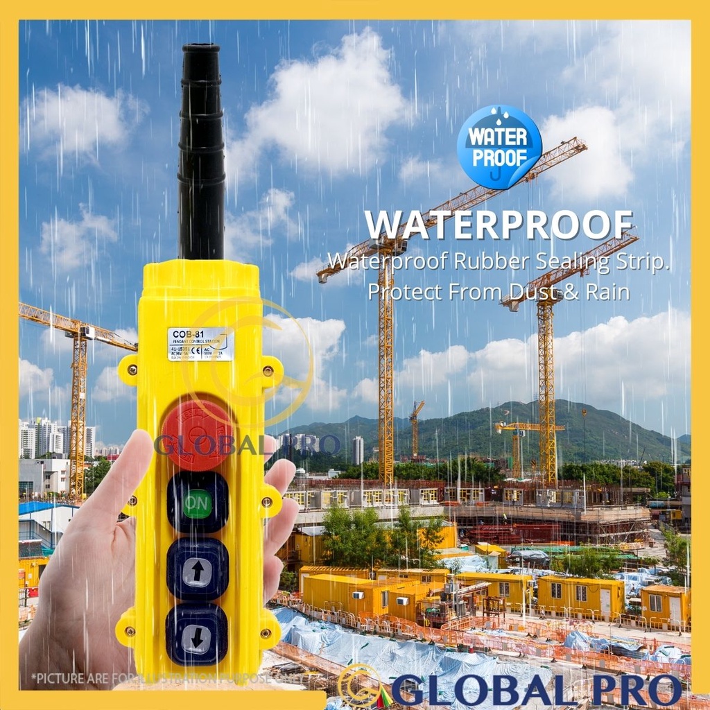 COB-81 Hoist Crane Push Button Switch Rainproof Waterproof Crane Pendant Control Switch Up ...