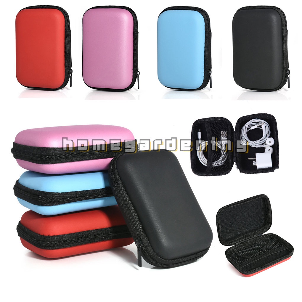Portable Earphone Bag Coin Purse Headphone USB Cable Case Storage Box ...