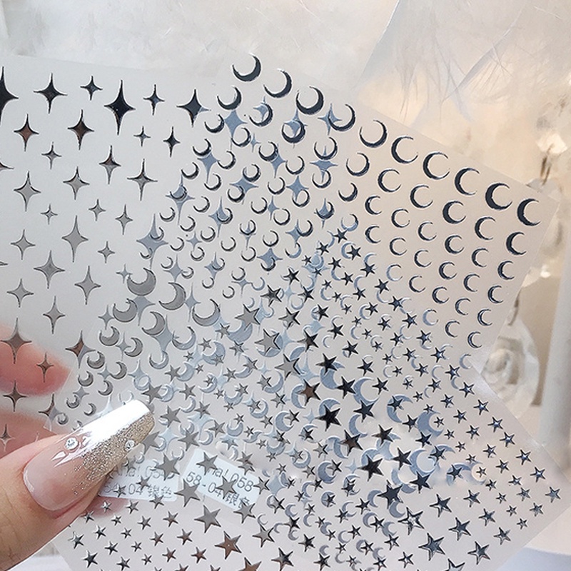 3D Star Moon Series Sparkling Stickers Girl Nail Art Deco DIY Shiny ...