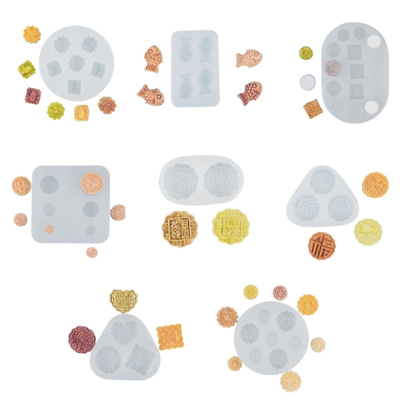 Seas Mooncake Silicone Mold Biscuits Moon Cakes Maker Mid-Autumn ...