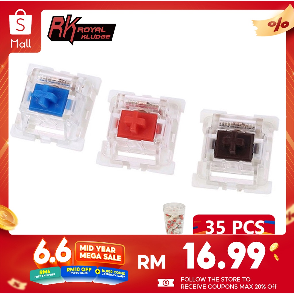 Royal Kludge Switch 35 Pcs Original Mechanical Keyboard Switches Red ...