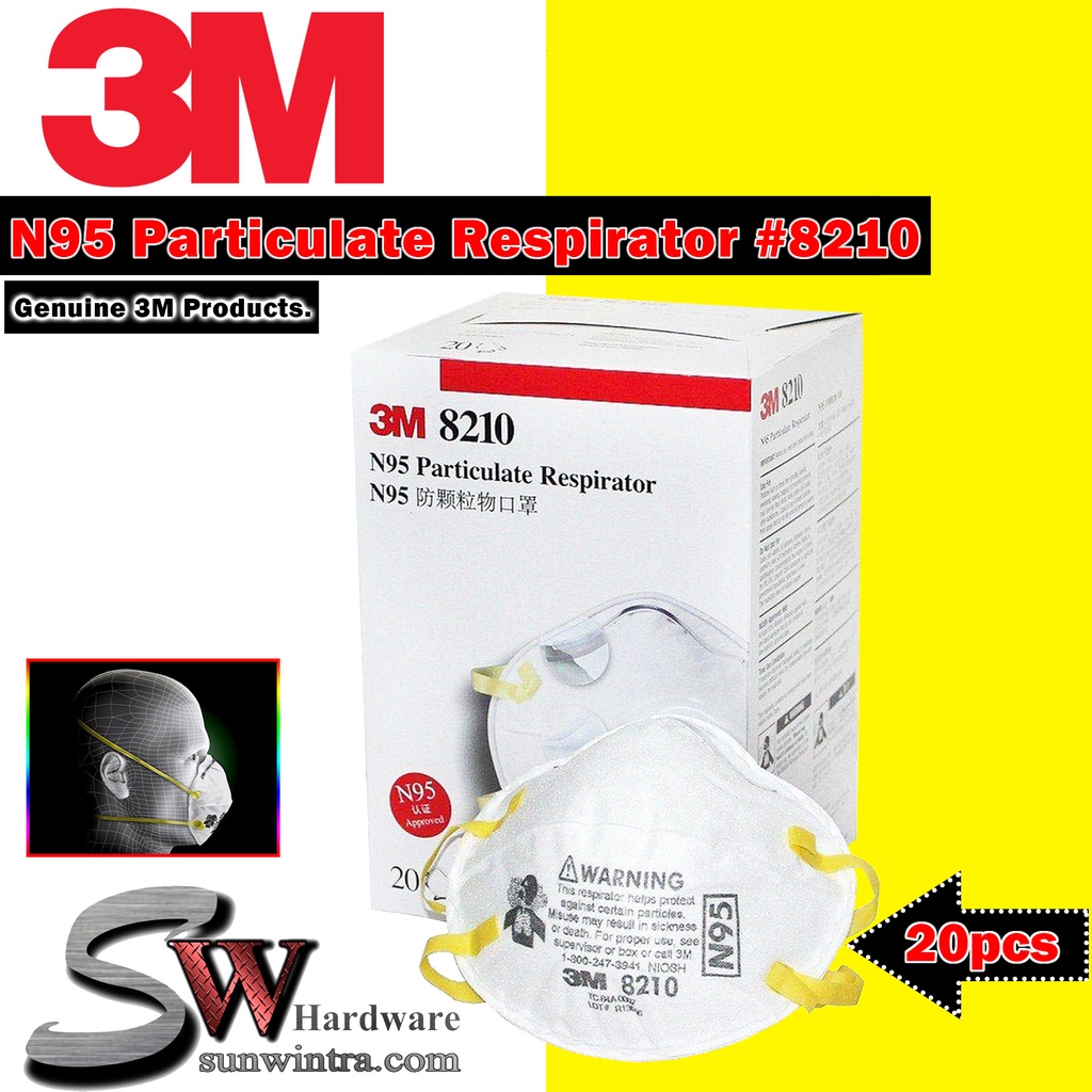 3M™ Particulate Respirator 8210, N95 (20 PCS/Pack) | Shopee Malaysia
