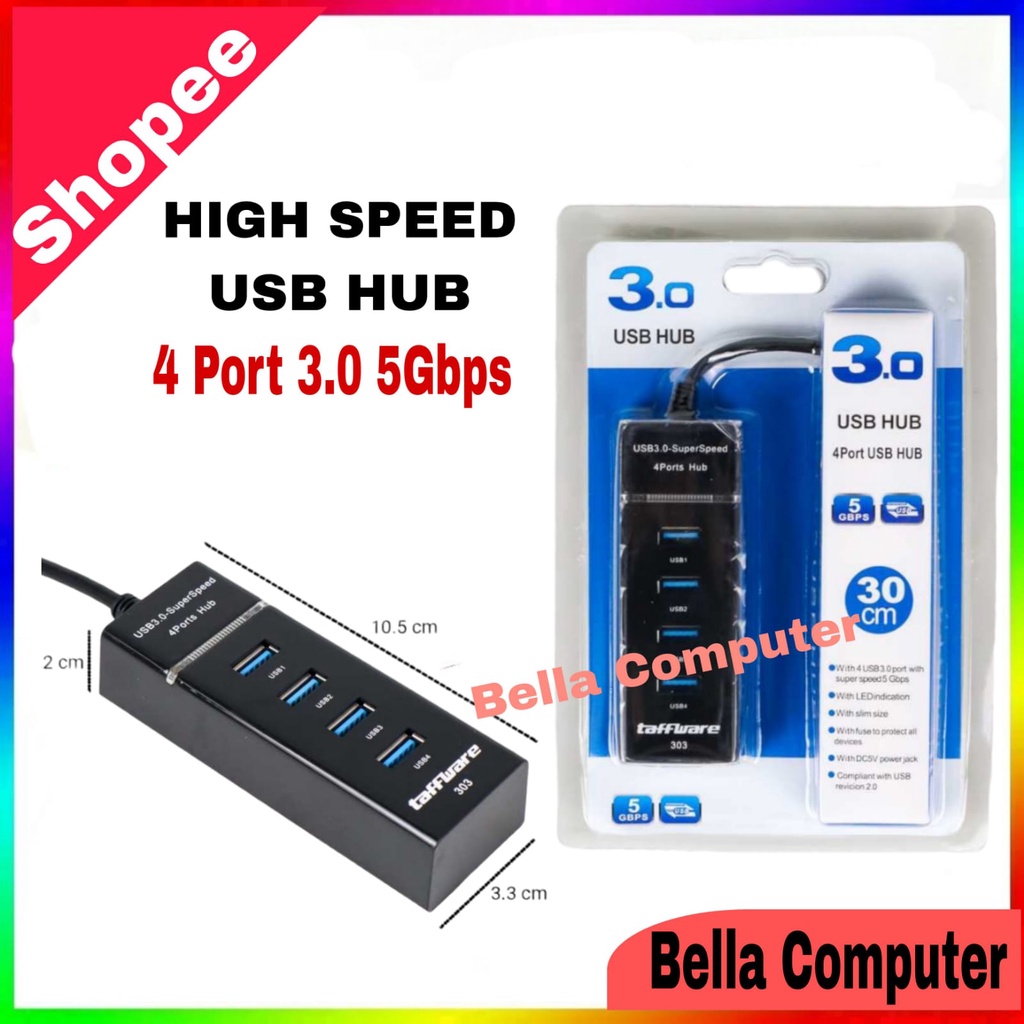 Usb HUB 4 PORT 3.0 High Speed 4 Ports USB HUB 3.0 5Gbps USB HUB 4 PORT Compatible Windows XP ...