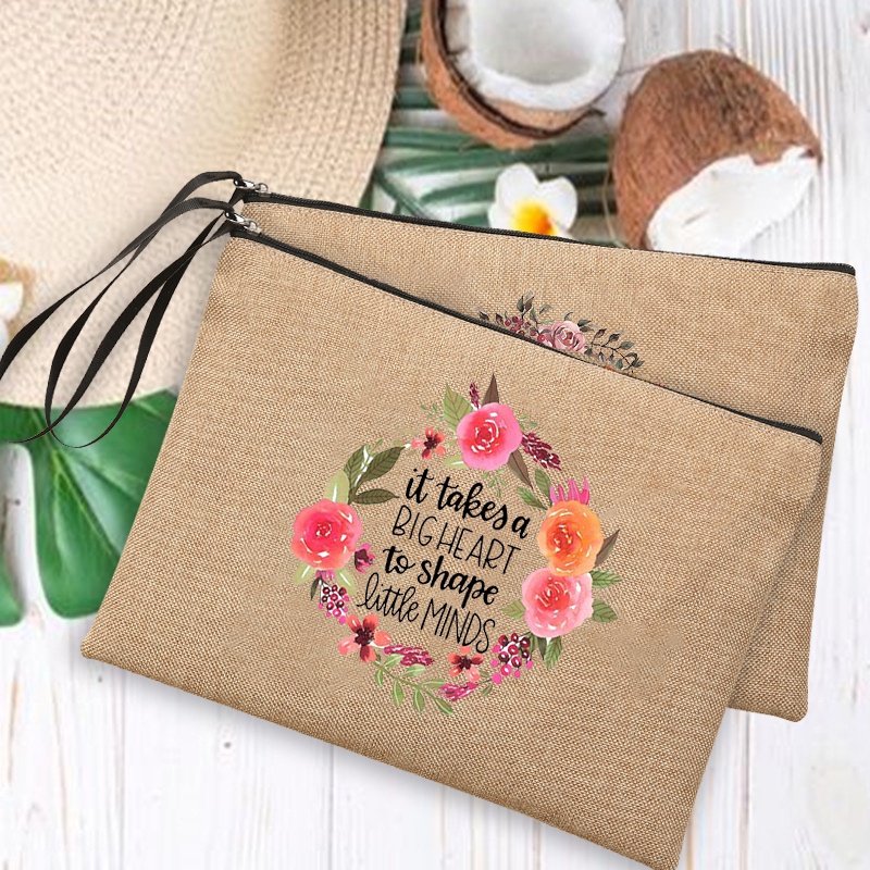 High Quality It's Takes a Big Heart to Shape Little Minds Print Clutch ...