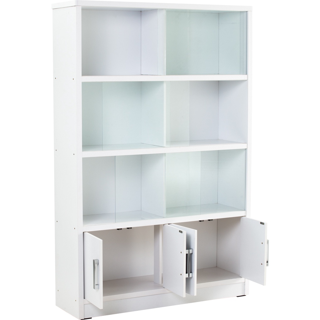DFP Havir 6 compartment file cabinet with glass door in White colour ...
