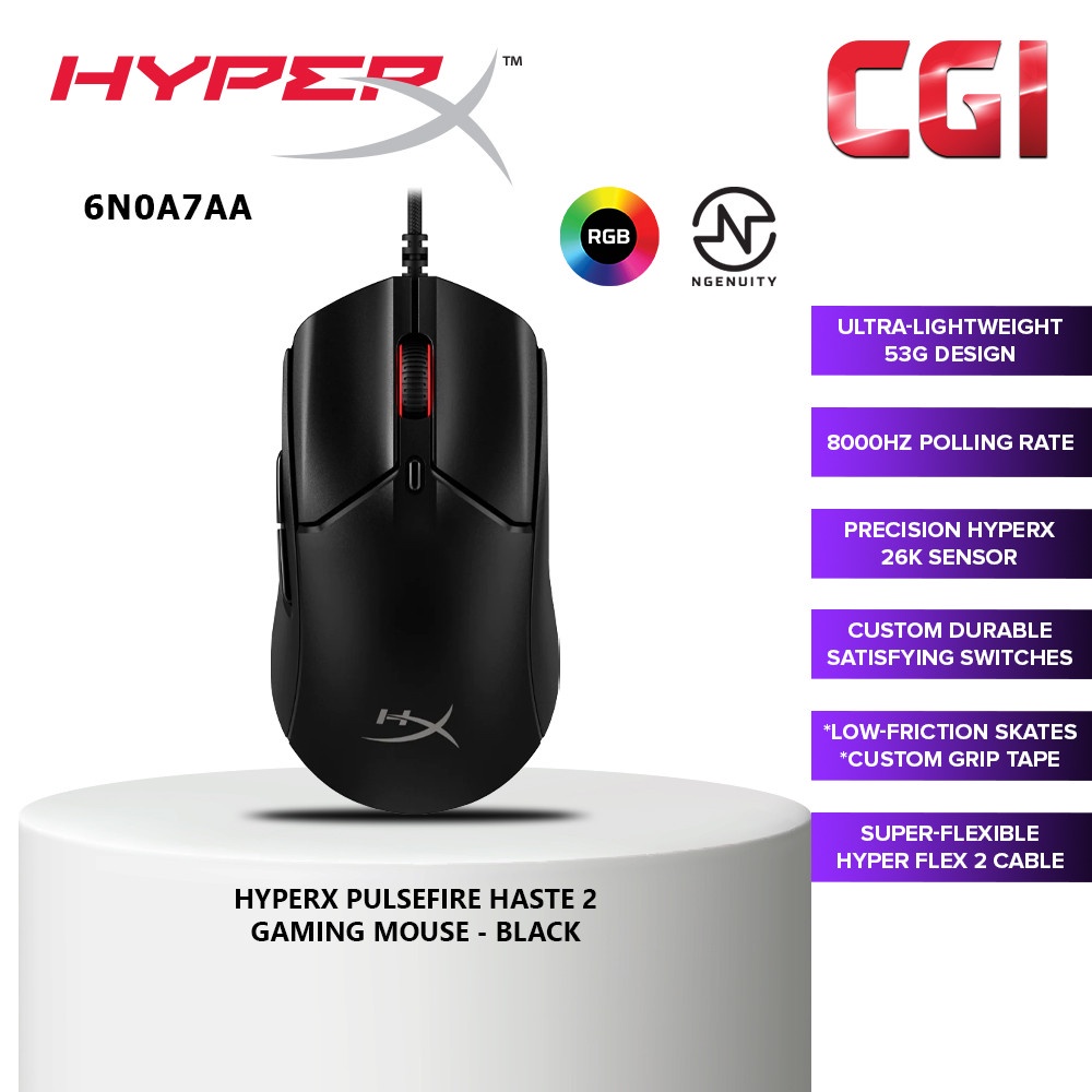 HyperX Pulsefire Haste 2 Ultra-Lightweight Wired Gaming Mouse Black ...