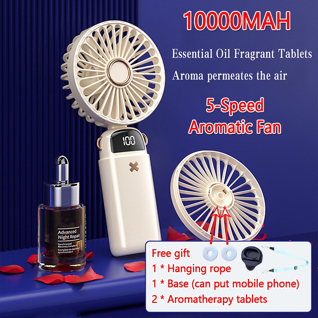 10000mAH Mini Fan Rechargeable Hand-held fan Portable Electric Fan ...