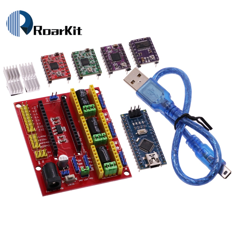 New CNC Shield V4 Engraving Machine+NANO 3.0 / 3D Printer / A4988 / DRV8825 / AT2100 Driver ...