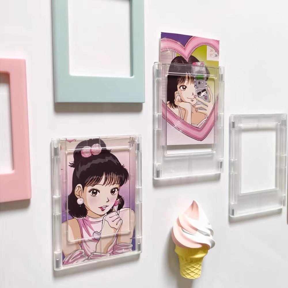INS Magnetic Photo Display Frame 3inch Photocard Display Stand Idol Lomo Card Holder Fridge ...