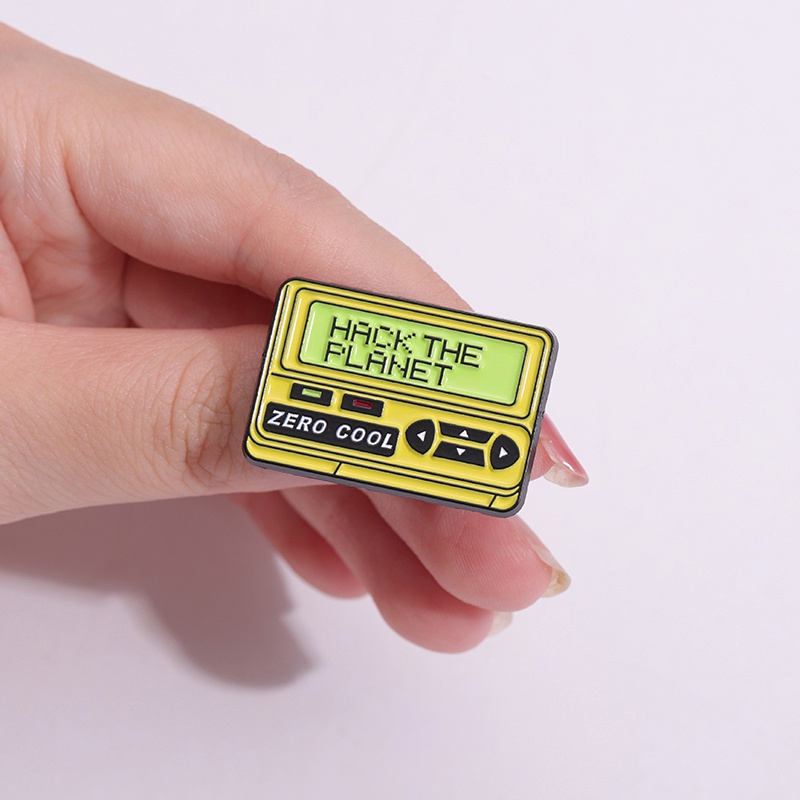 Hack The Planet Pager Brooch Pins Retro Game Brooch Badges Cool ...