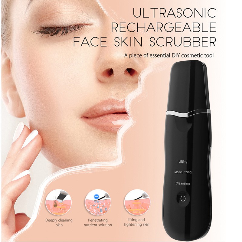 Ultrasonic facial shovel machine Vibrate Skin Scrubber Deep Face ...