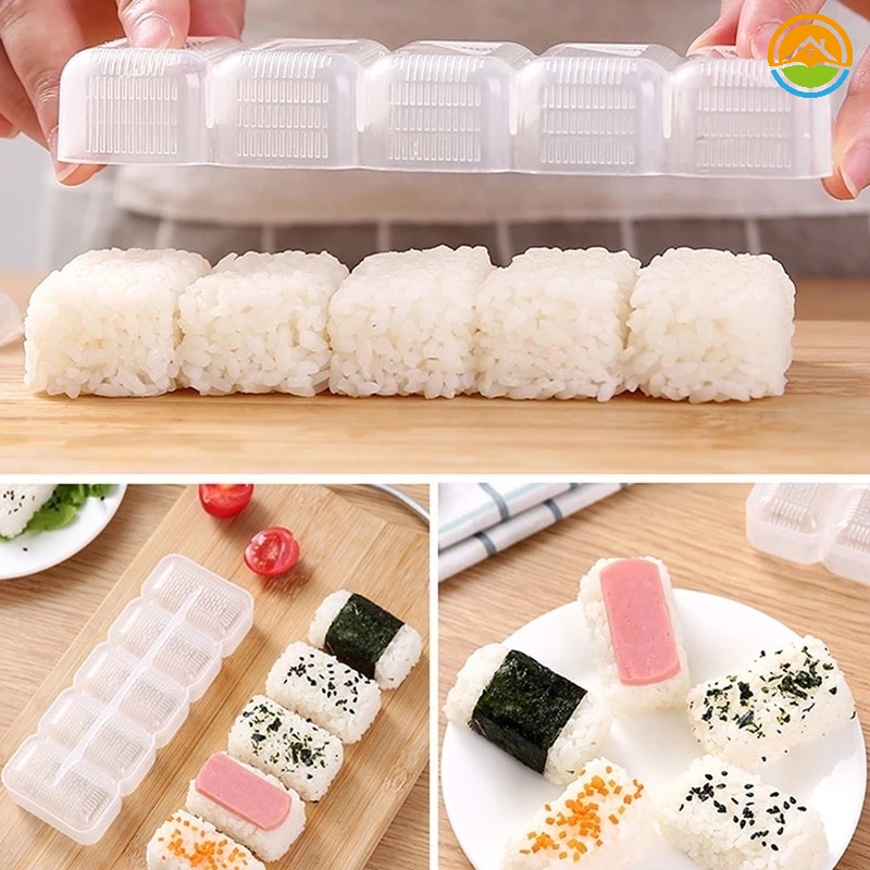 5 Rolls Sushi Mold Lunch Tool/DIY Kitchen Rice Ball Non Stick Press ...