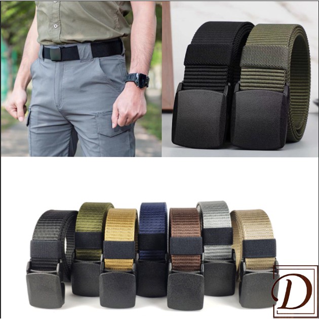 Littlemoon Men's Military Belt Outdoor Canvas Polyester Webbing Strong ...