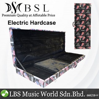 BSL Electric Guitar Hardcase Rectangle Hard Shell Wood Designed Case ...