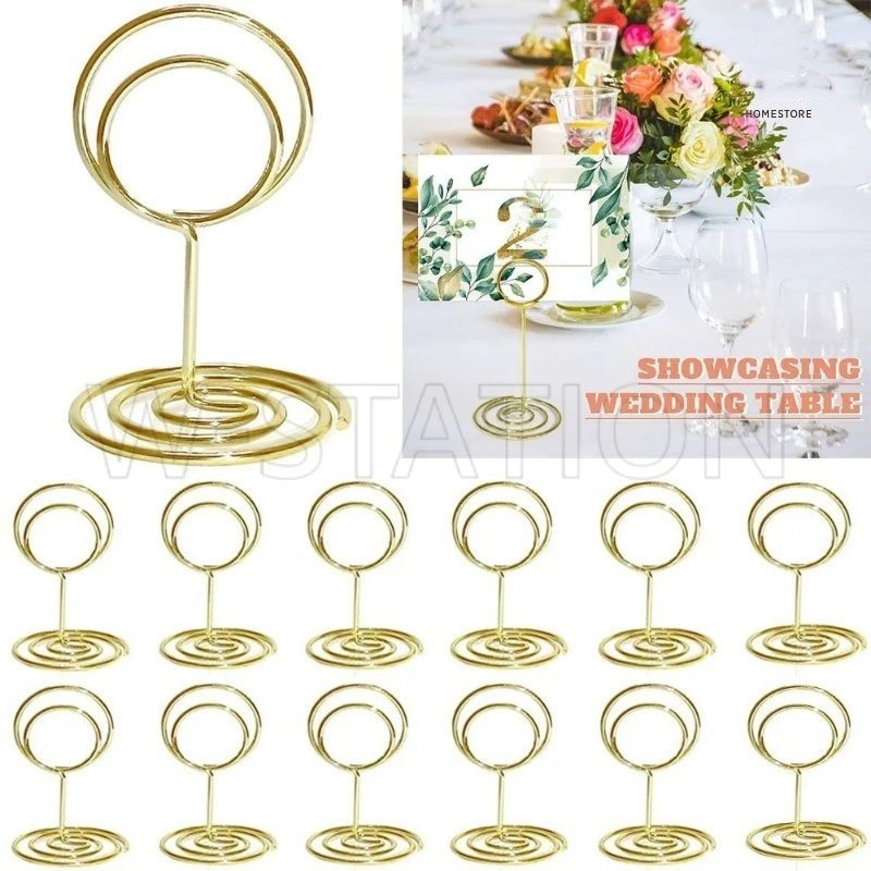Mini Metal Place Card Paper Menu Holders Gold Heart Shape Photo Clip ...