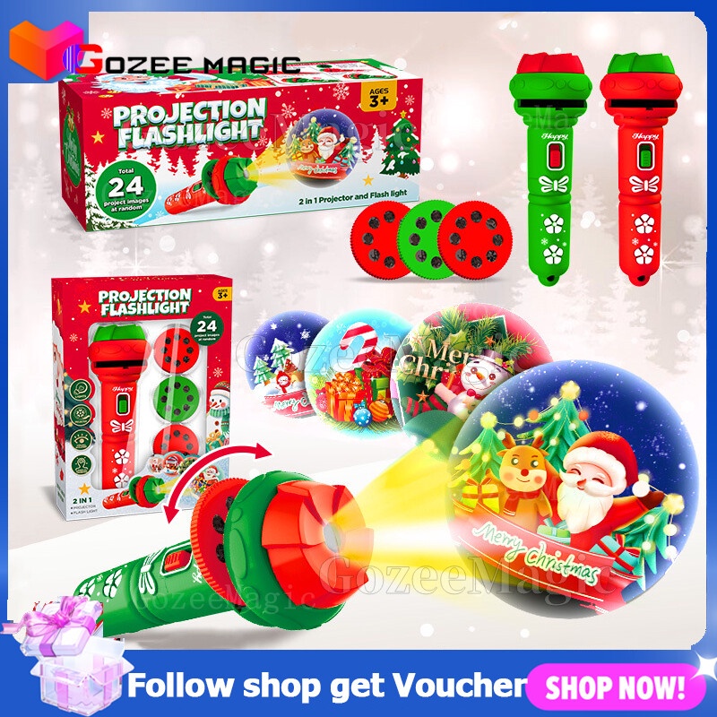 Baby Christmas Projector Torch Lamp Toy Kids Cartoon Cute Creativity ...