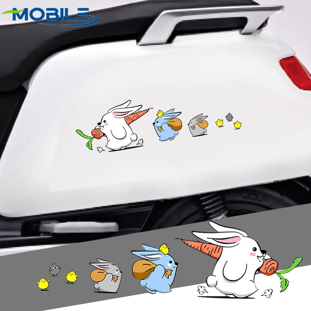 Funny Radish Rabbit Animal Styling Stickers Automobile Self-Adhesive ...