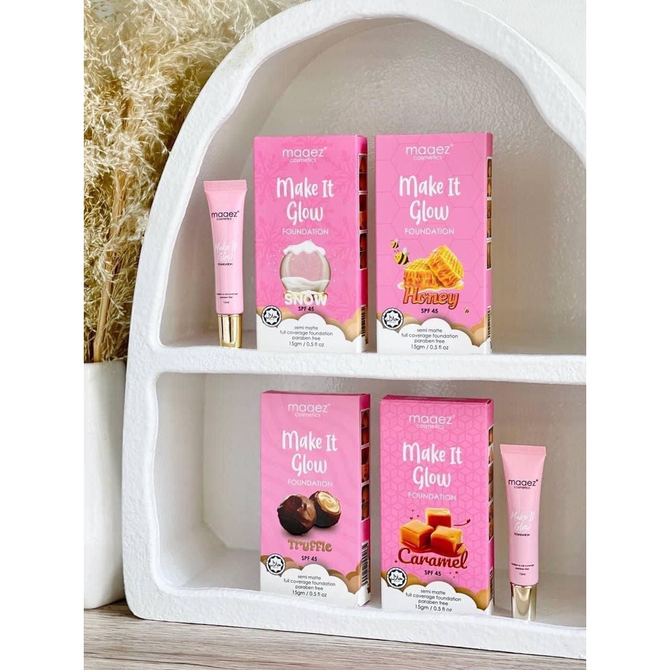 MAAEZ FOUNDATION - MAKE IT GLOW ( FULL COVERAGE) | Shopee Malaysia