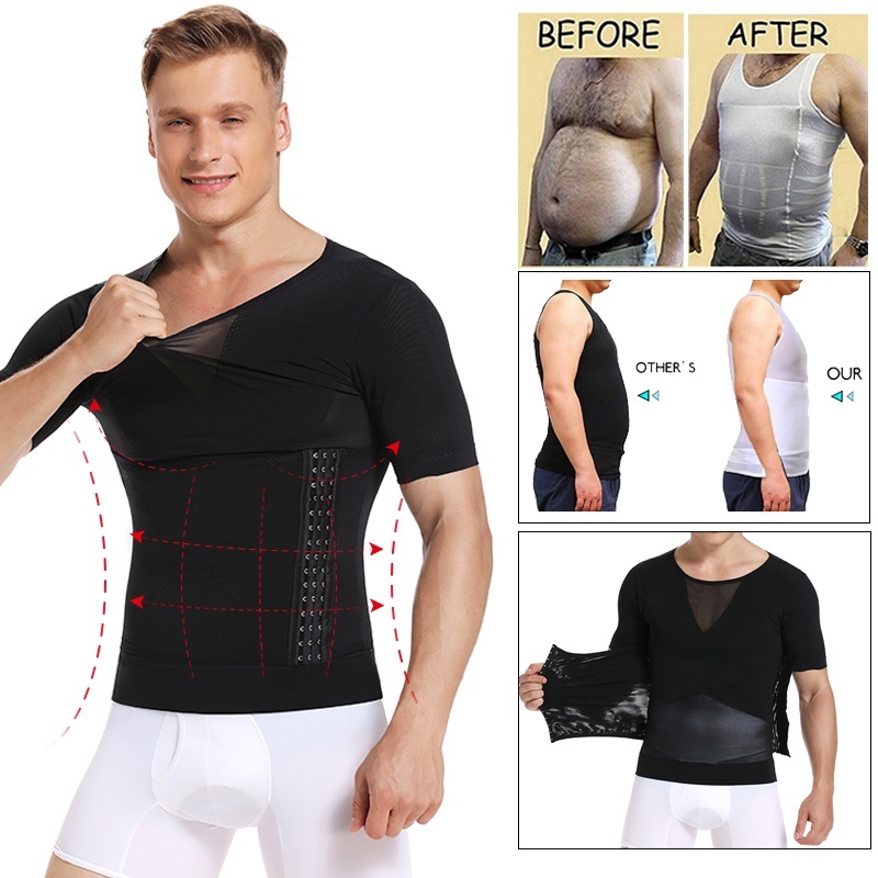 Mens Body Shaper Slimming Singlet Slim Lift Compression Tank Top ...