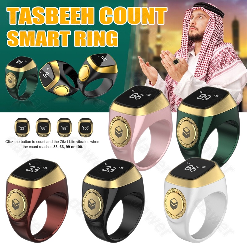 Smart Tasbih Digital Tally Counter Ring for Muslims Zikr Ring Digital ...