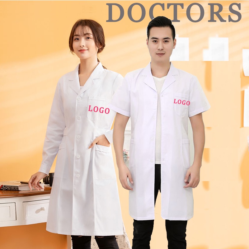 Free Embroidery Lab Coat for Women Scrub Suit Hospital Doctor Beauty ...